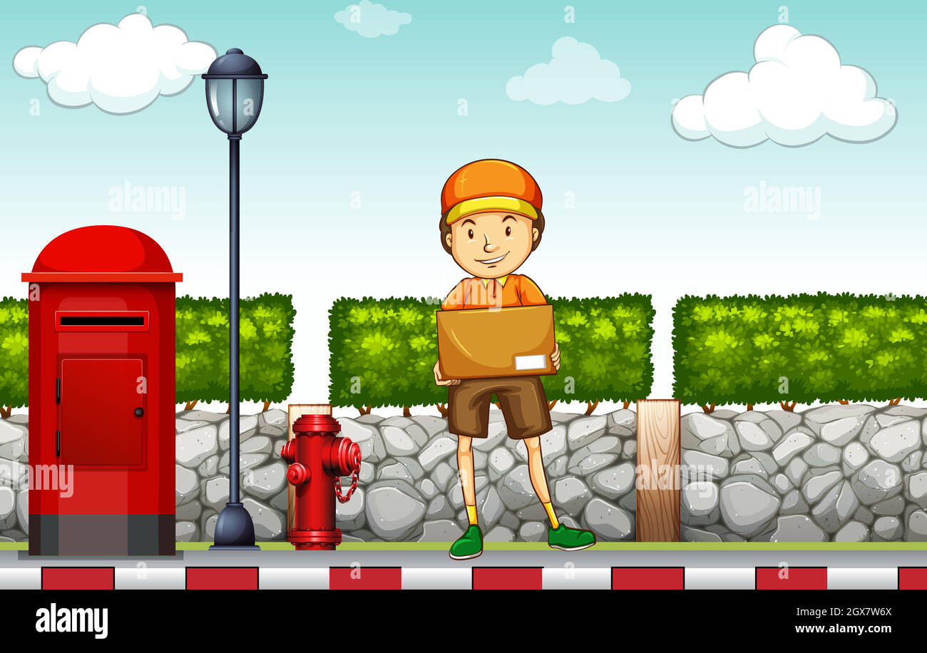 Postman pavement Stock Vector Images - Alamy