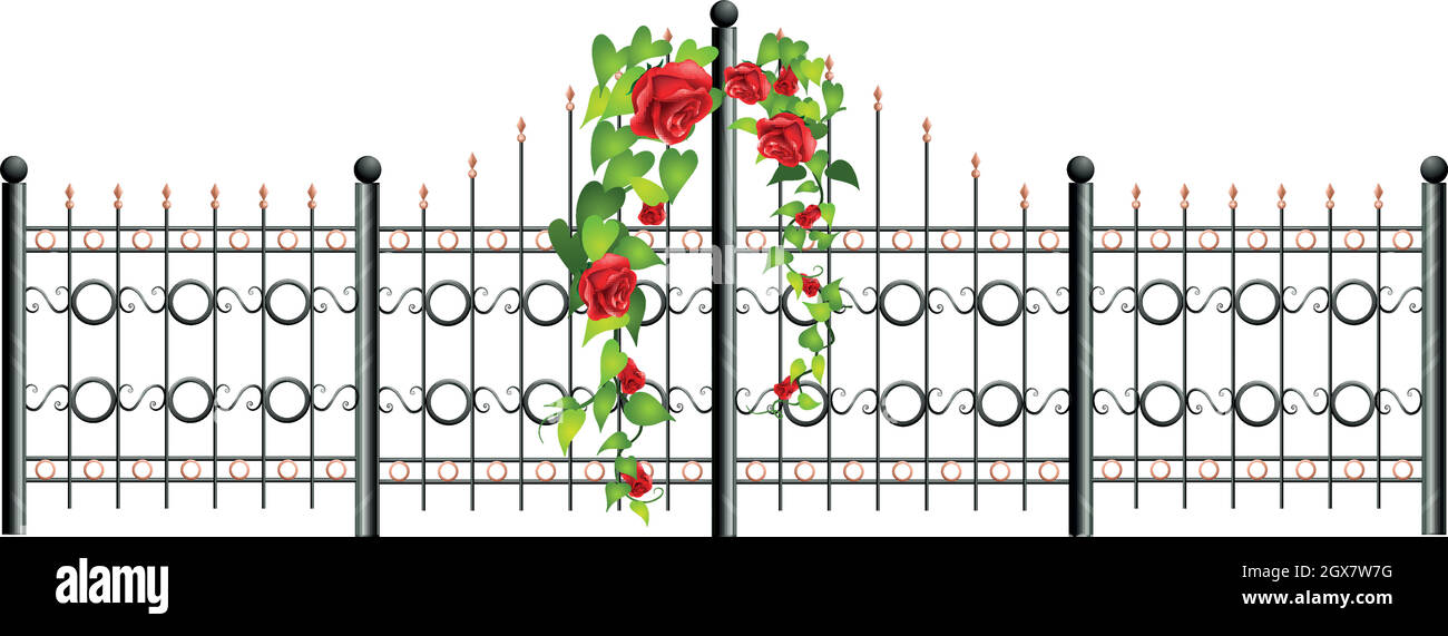 Rose leaves on metal Stock Vector Images - Alamy