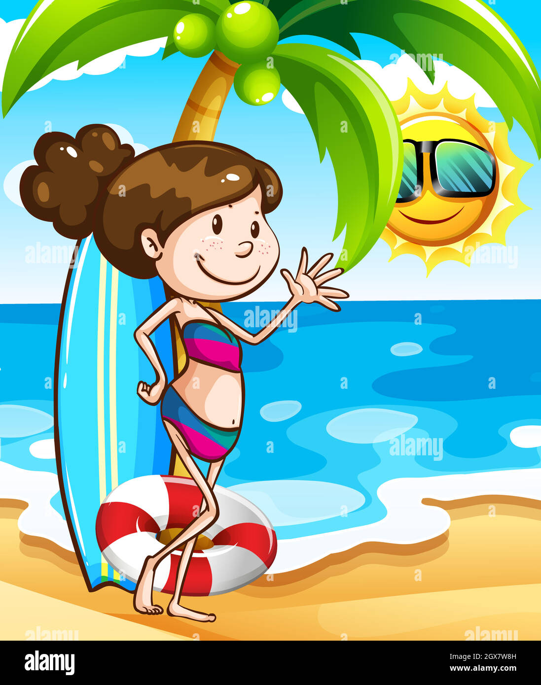 Woman bikini beach Stock Vector Images - Alamy