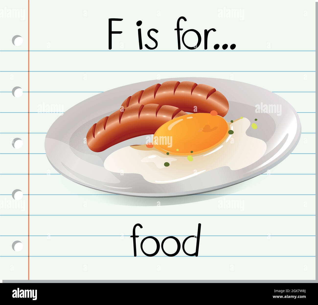 Flashcard letter F is for food Stock Vector Image & Art - Alamy