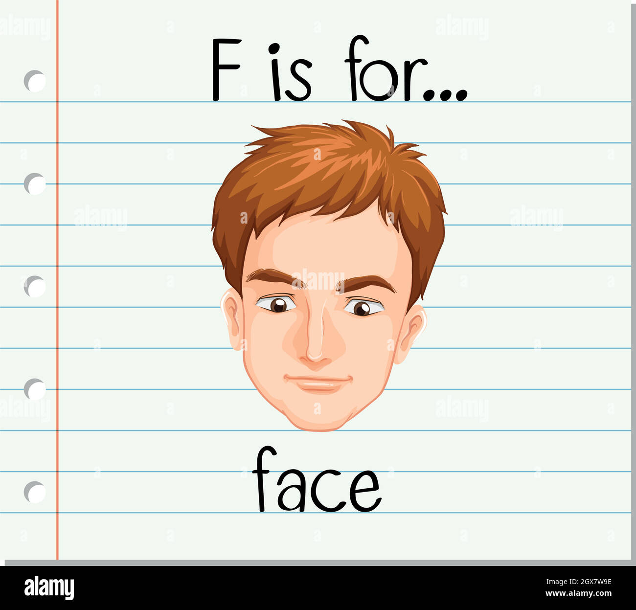 Flashcard letter F is for face Stock Vector Image & Art - Alamy