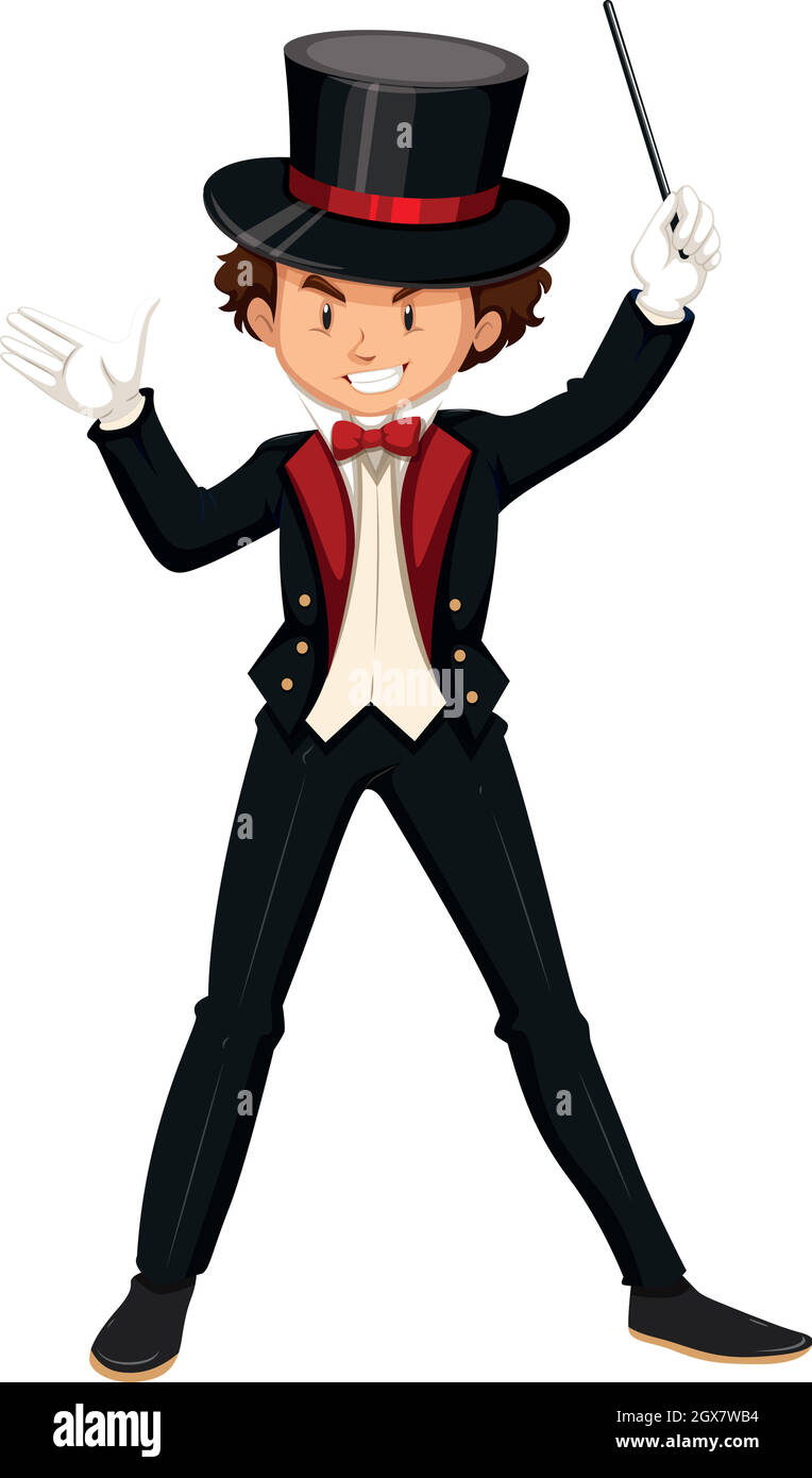 Male magician in black suit Stock Vector Image & Art - Alamy