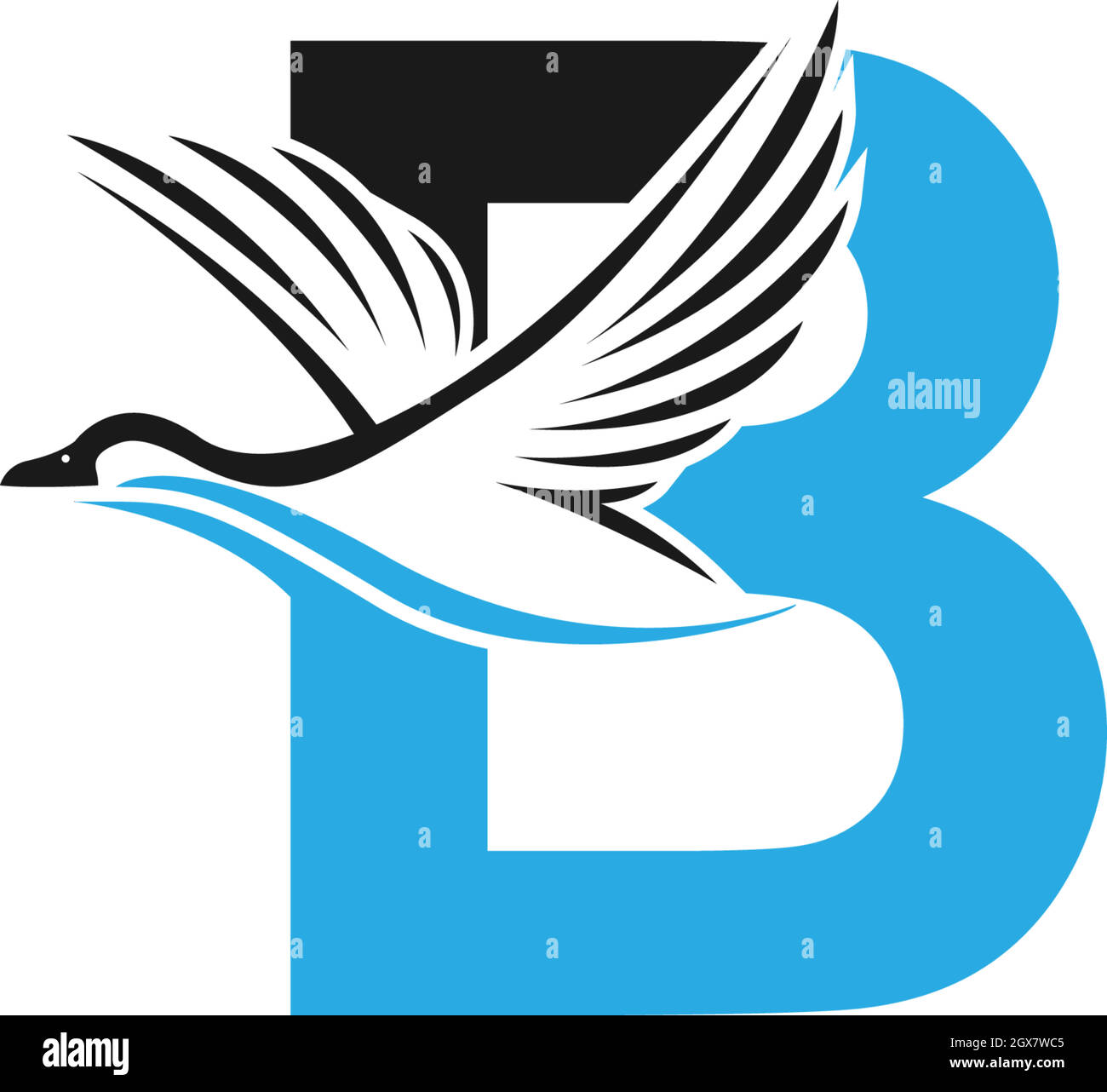 Letter B with duck icon logo design illustration Stock Vector Image ...