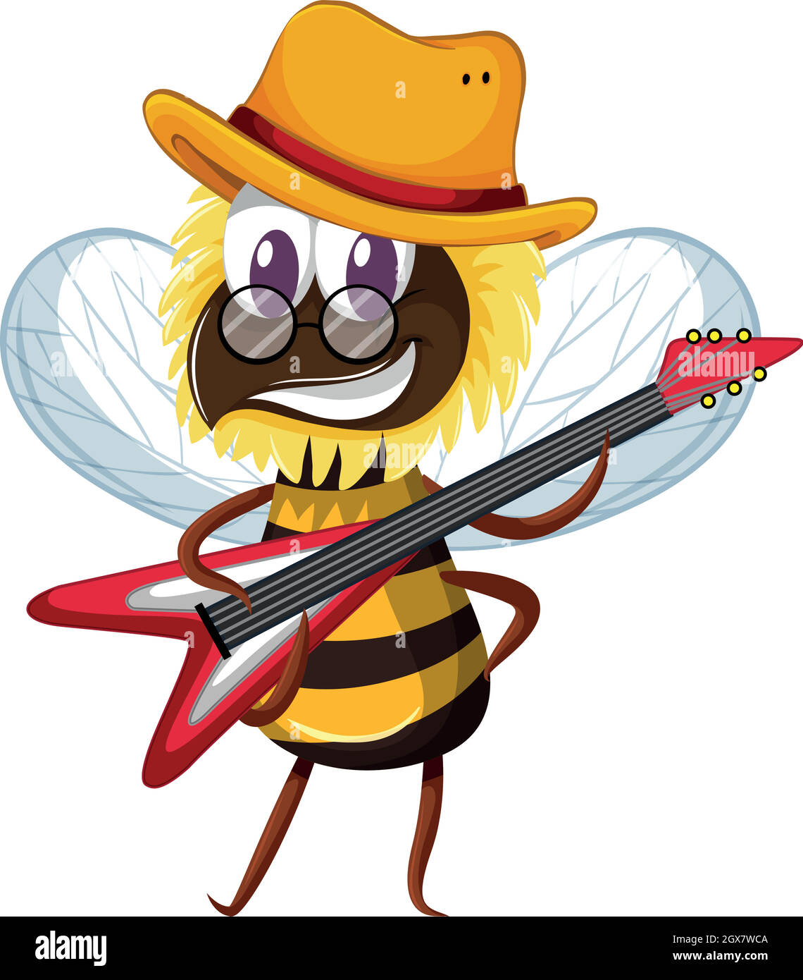 Cute bee playing electronic guitar Stock Vector Image & Art - Alamy