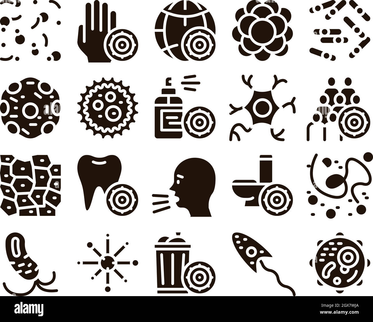 Bacteria Germs Vector Sign Icons Set Stock Vector Image & Art - Alamy
