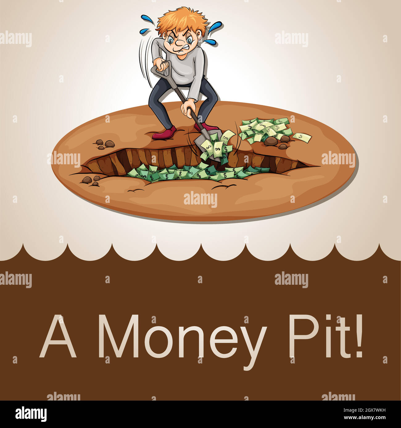 English idiom money pit Stock Vector Image & Art - Alamy