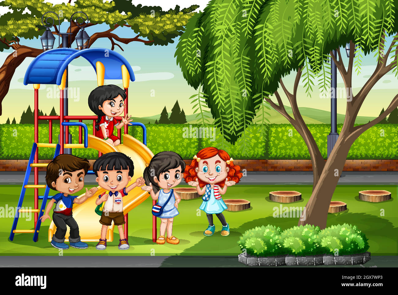 Asian children drawing Stock Vector Images - Alamy