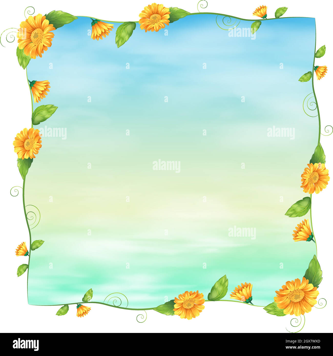 Flowers blue yellow Stock Vector Images - Alamy