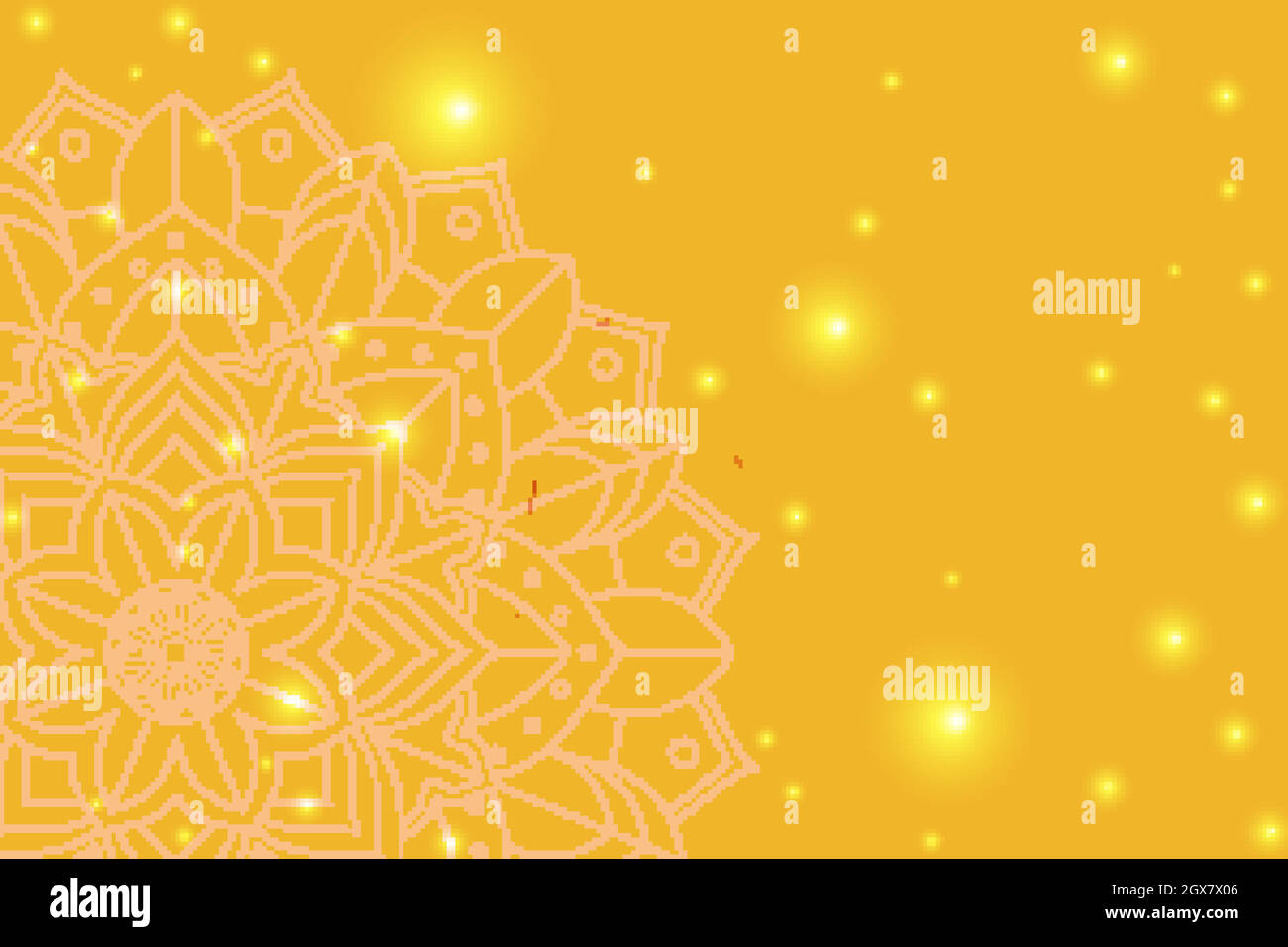 Yellow background with mandala patterns Stock Vector Image & Art - Alamy