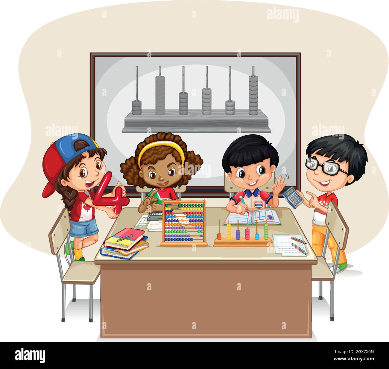 Students learning math in class Stock Vector Image & Art - Alamy