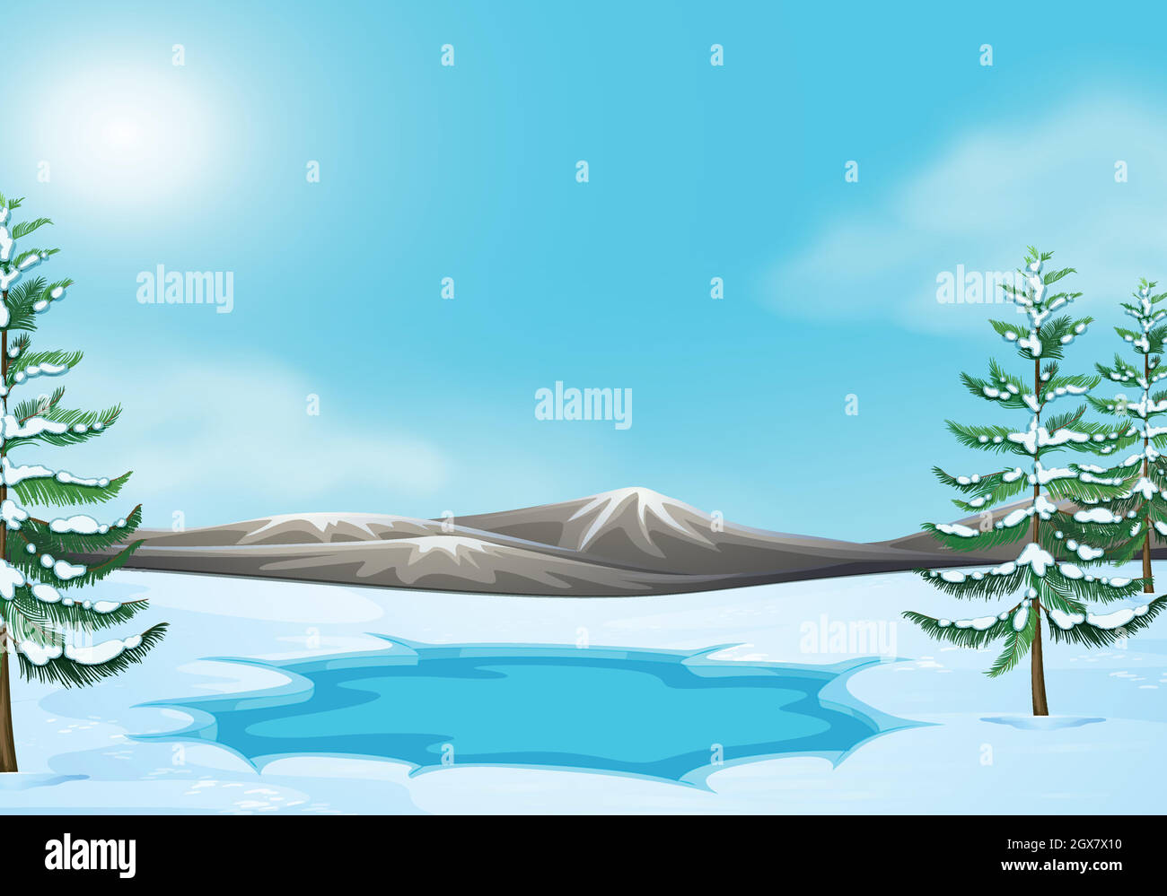 Winter scene snow in Stock Vector Images - Alamy