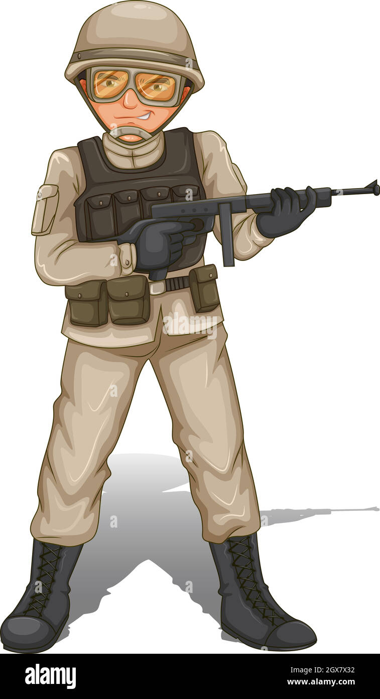 Soldier white background man gun hi-res stock photography and images ...