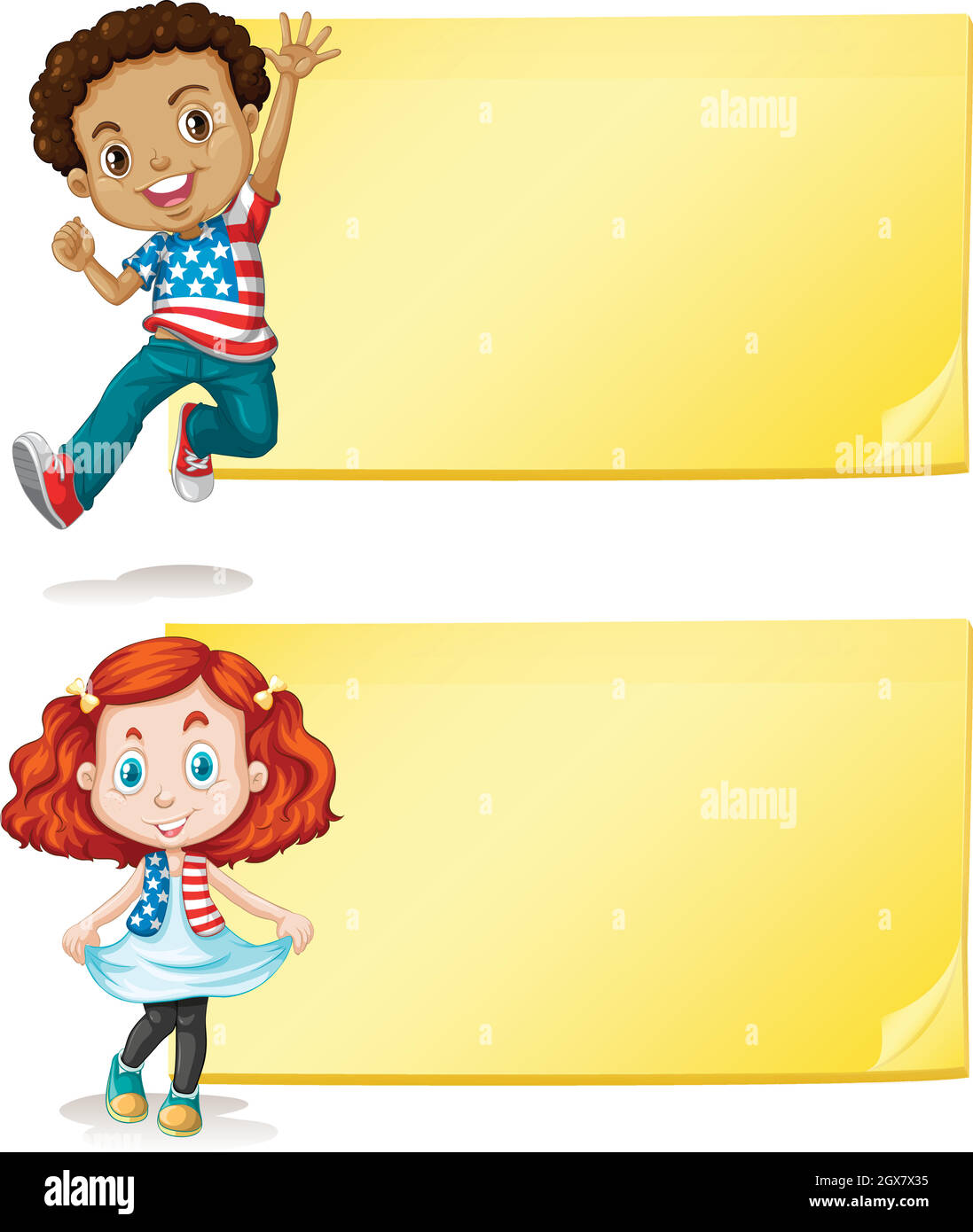 Label design with kids and yellow background Stock Vector Image & Art ...