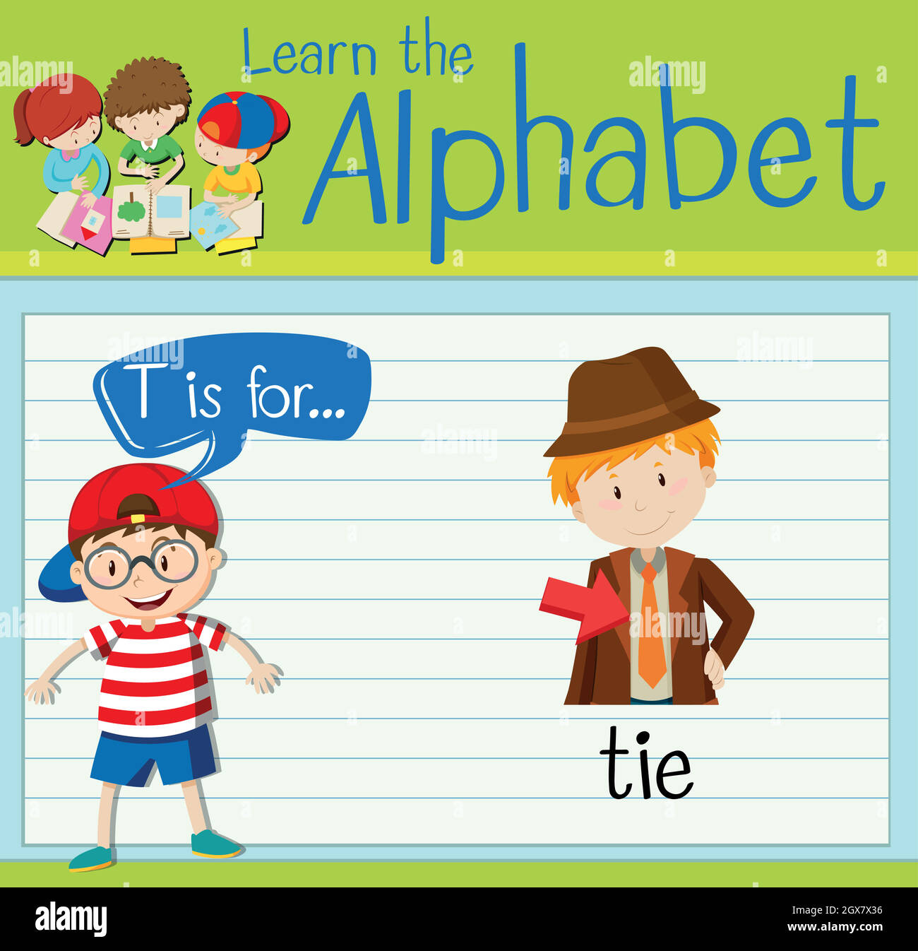 Flashcard letter T is for tie Stock Vector Image & Art - Alamy
