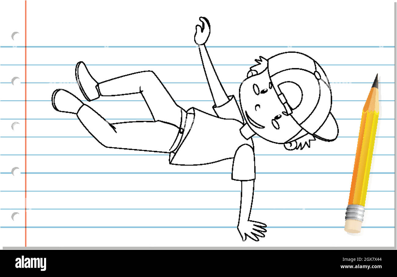 Hand writing of boy dancing outline Stock Vector Image & Art - Alamy