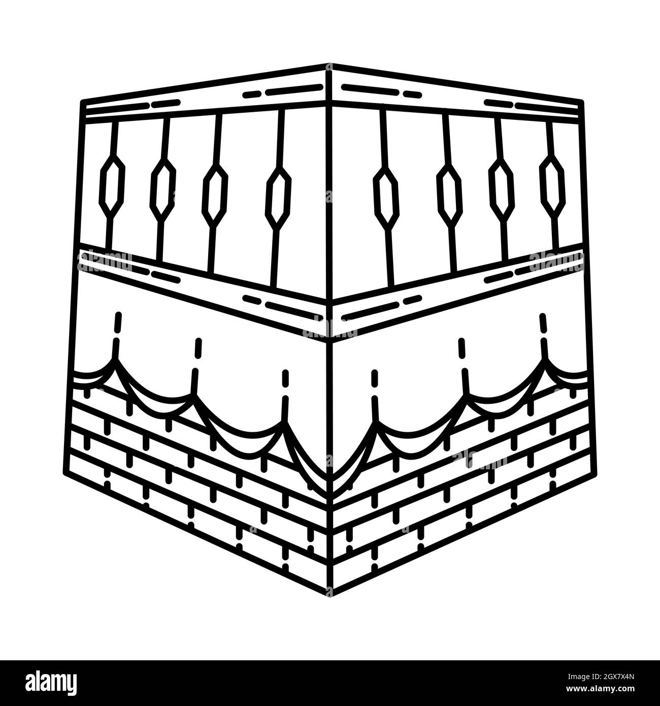 Kabah Is Part Of Muslim Worship Activity Hand Drawn Icon Set Vector Stock Vector Image And Art Alamy