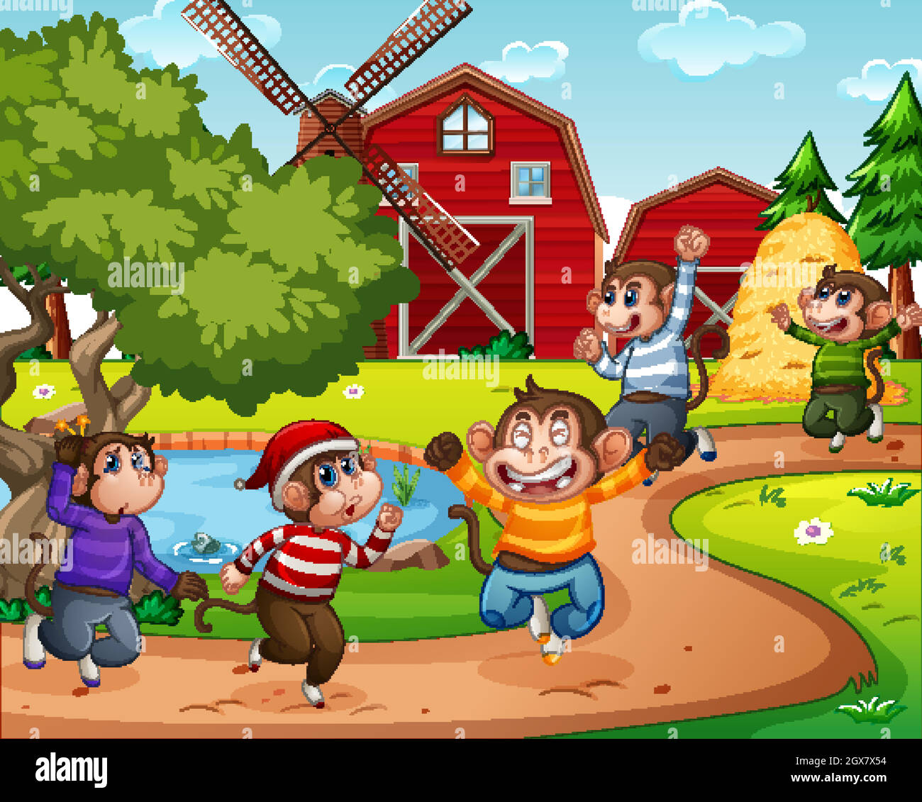 Little mill farm Stock Vector Images - Alamy