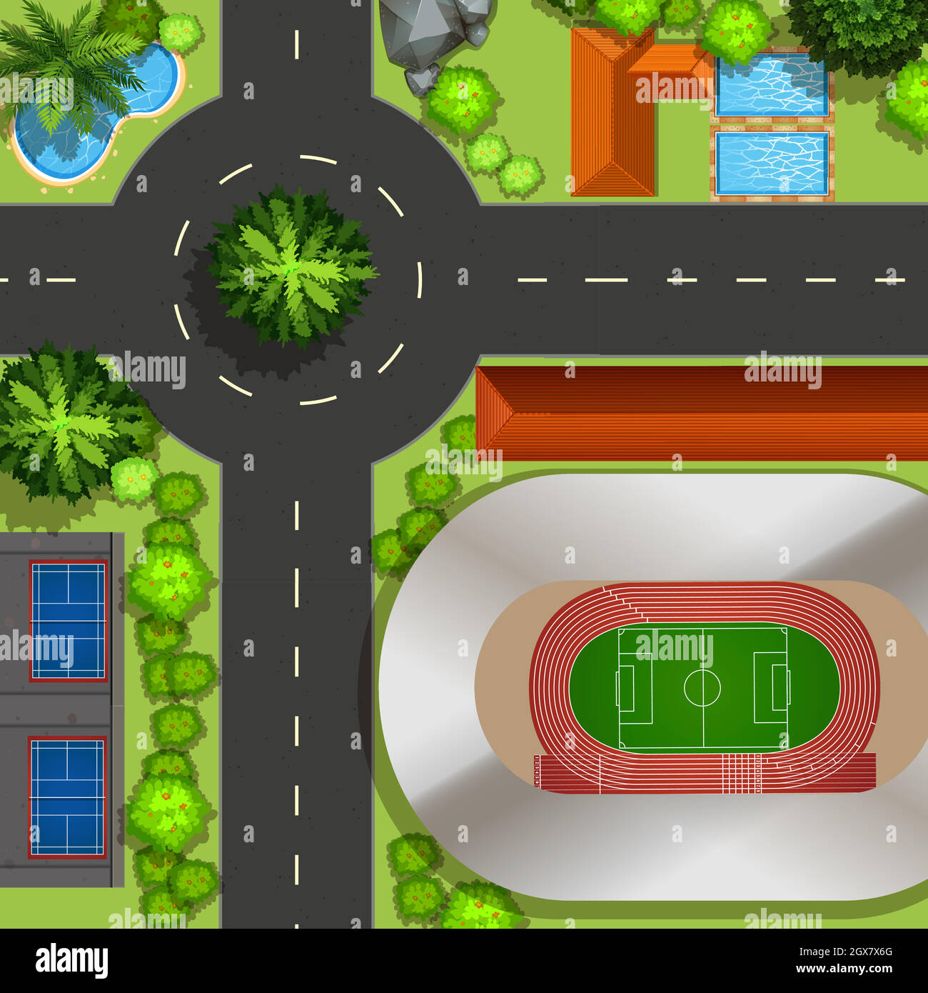 Street top view Stock Vector Images - Alamy