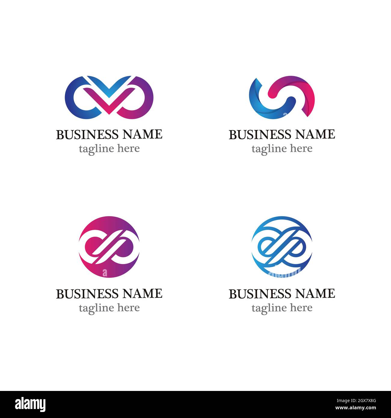 Infinity logo template vector icon set Stock Photo - Alamy