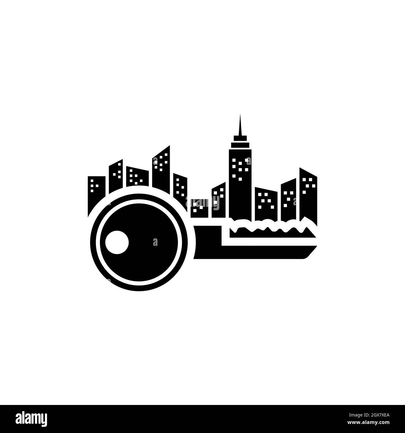 City building keys logo template icon design Stock Photo - Alamy