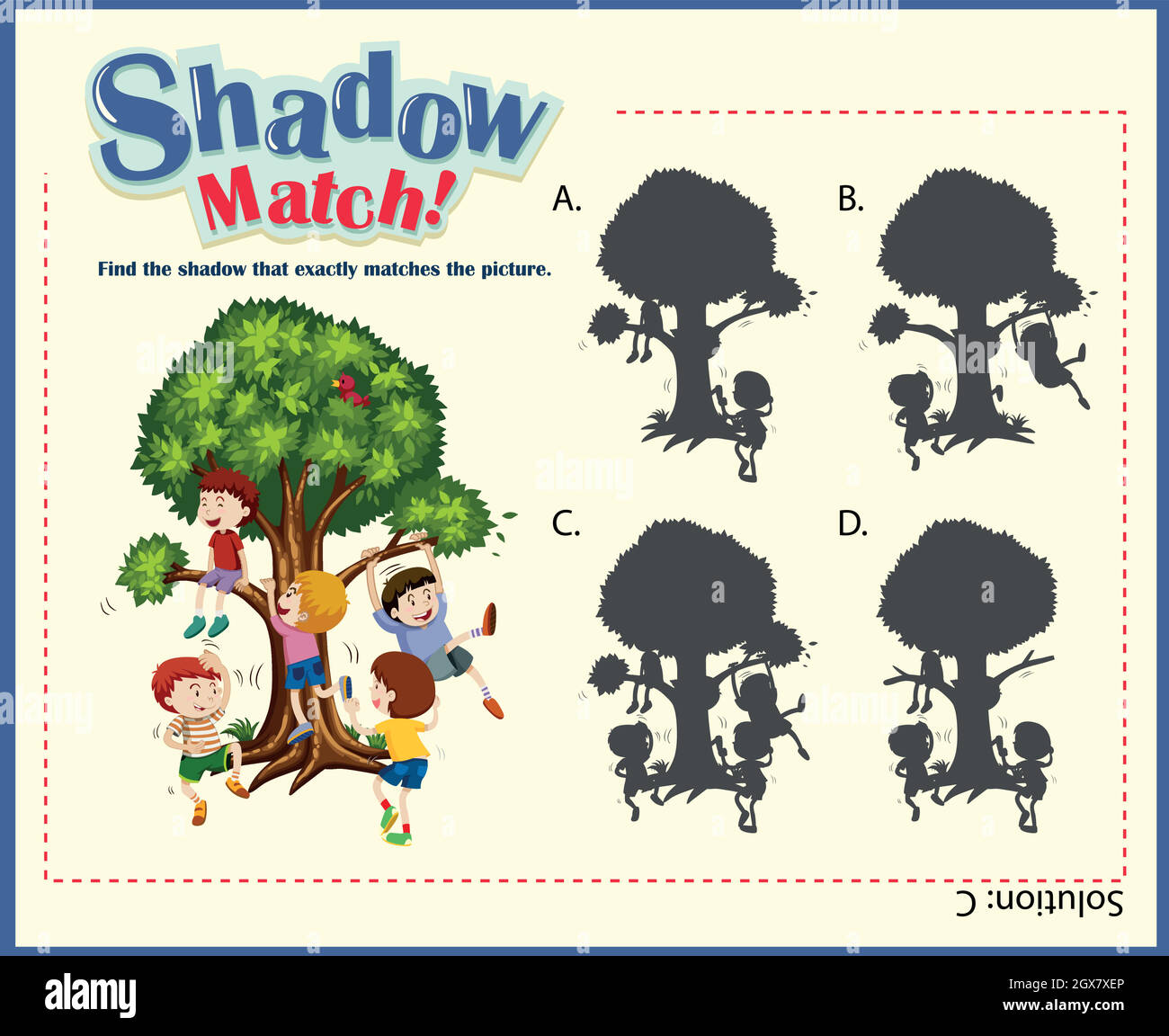 Game template for shadow matching children Stock Vector Image & Art - Alamy