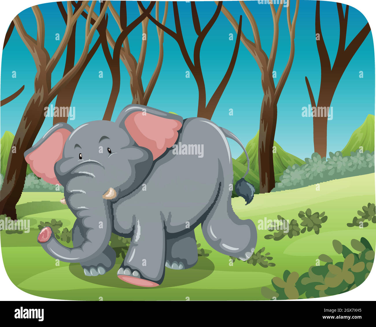 Elephant in environment Stock Vector Images - Alamy