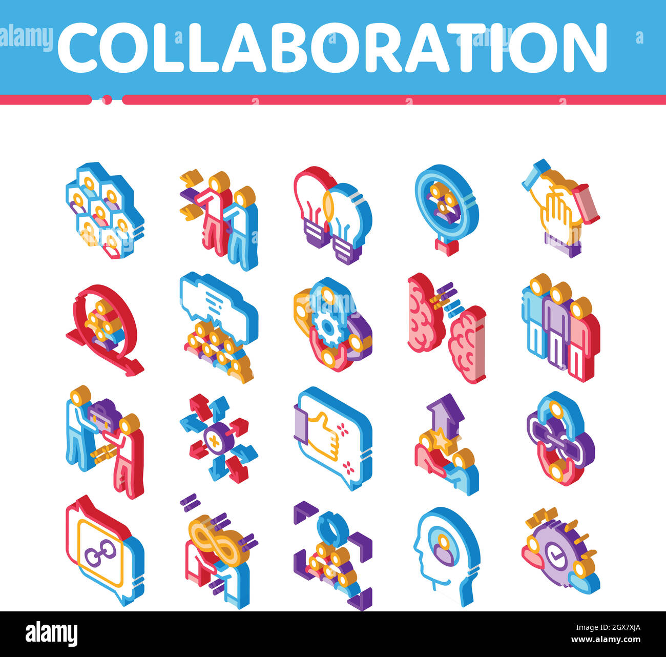 Collaboration icons Stock Vector Images - Alamy