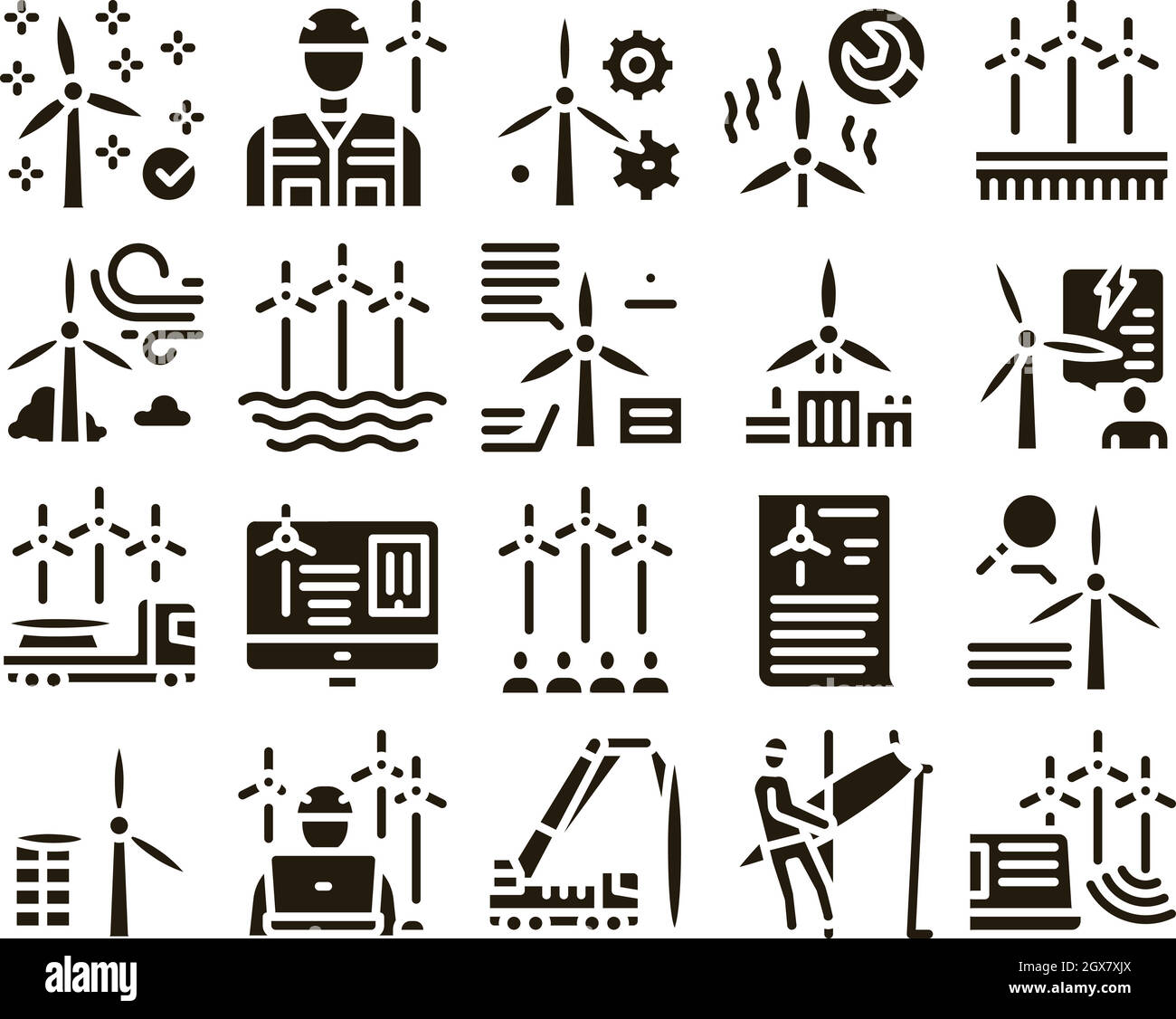 Turbine construction wind icon Cut Out Stock Images & Pictures - Alamy