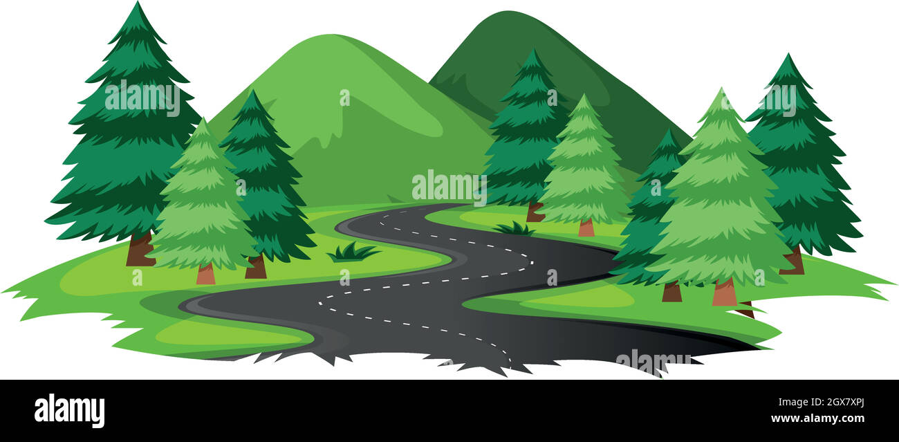 Natural scene with road Stock Vector Image & Art - Alamy