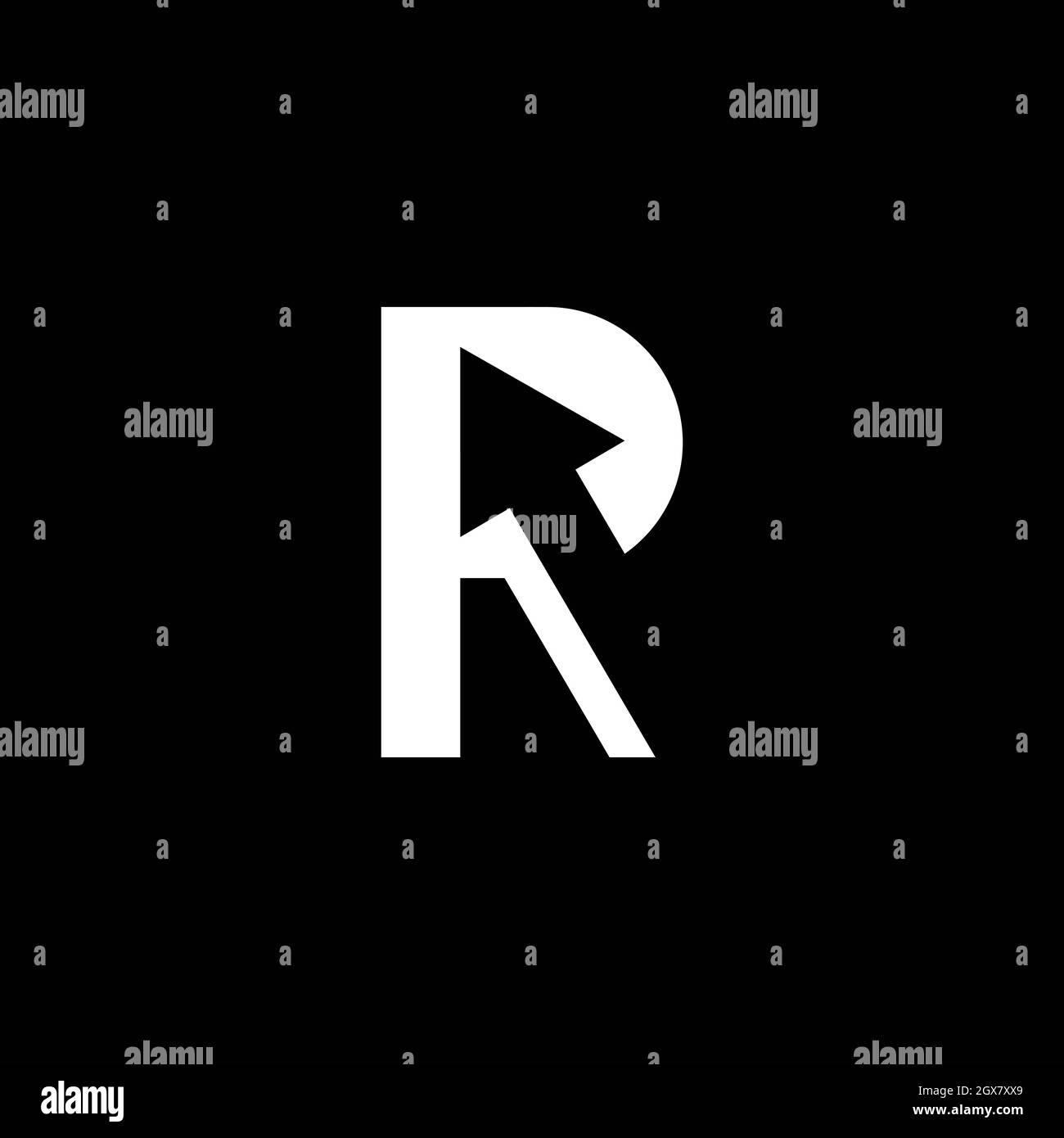 R letter arrows vector icon logo template design Stock Photo - Alamy