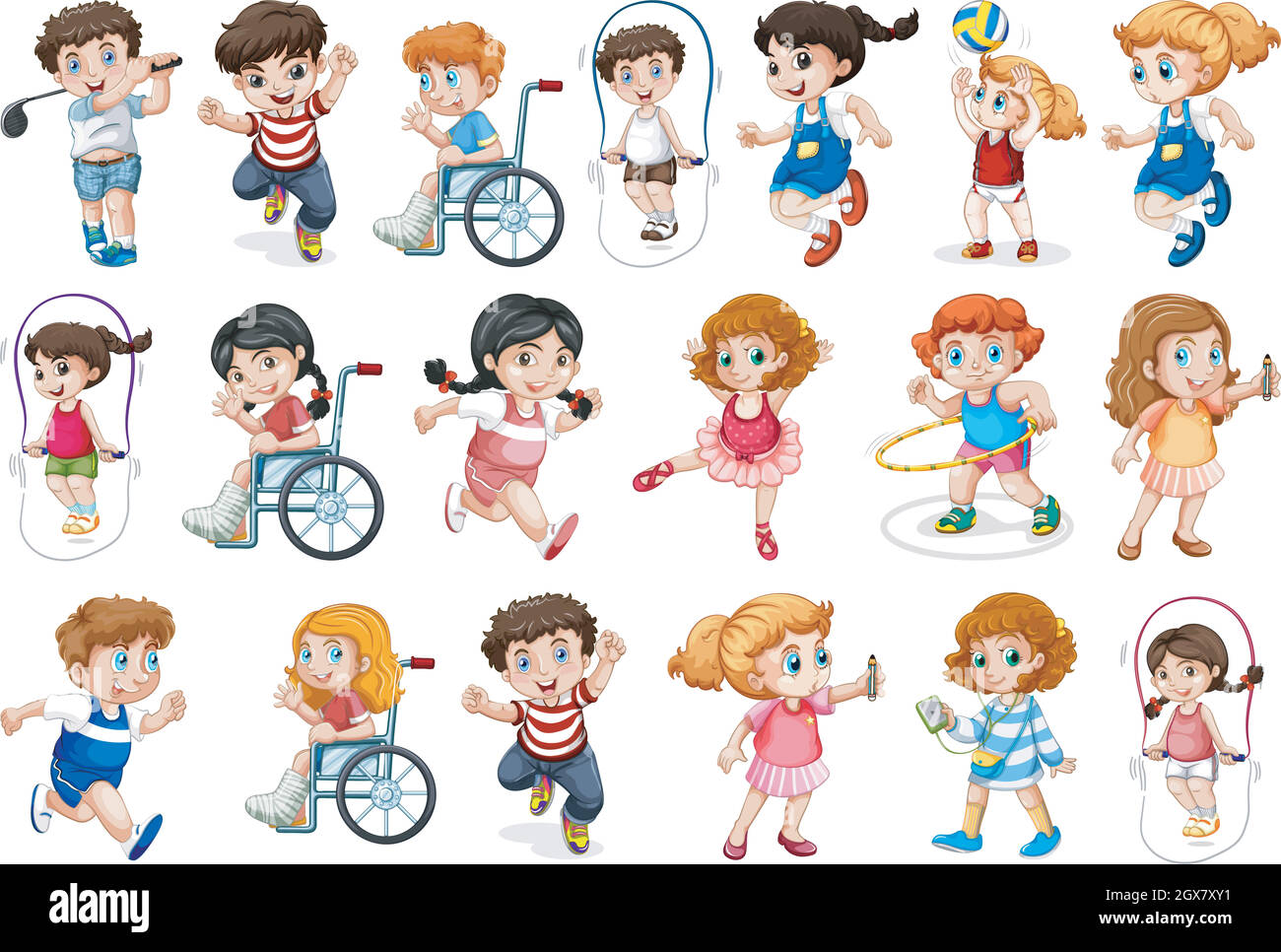 Set of children character Stock Vector Image & Art - Alamy