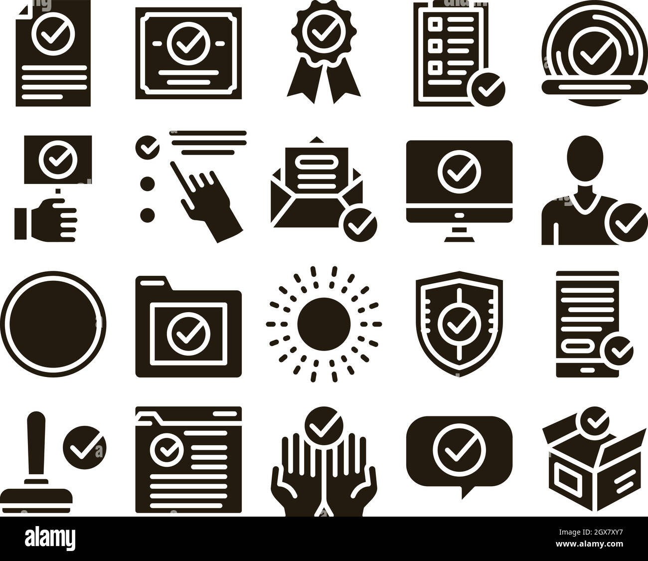 Approved Collection Elements Vector Icons Set Stock Vector Image & Art ...