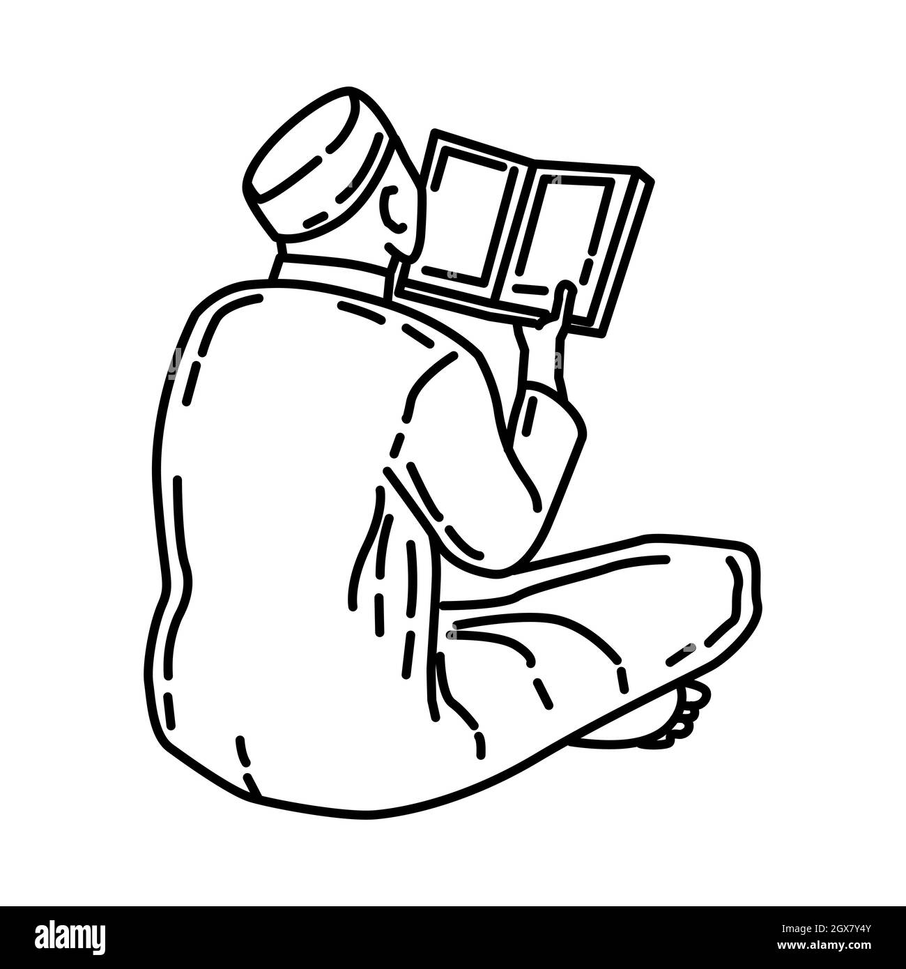 Man Tadarus is Part of Muslim Worship Activity Hand Drawn Icon Set ...