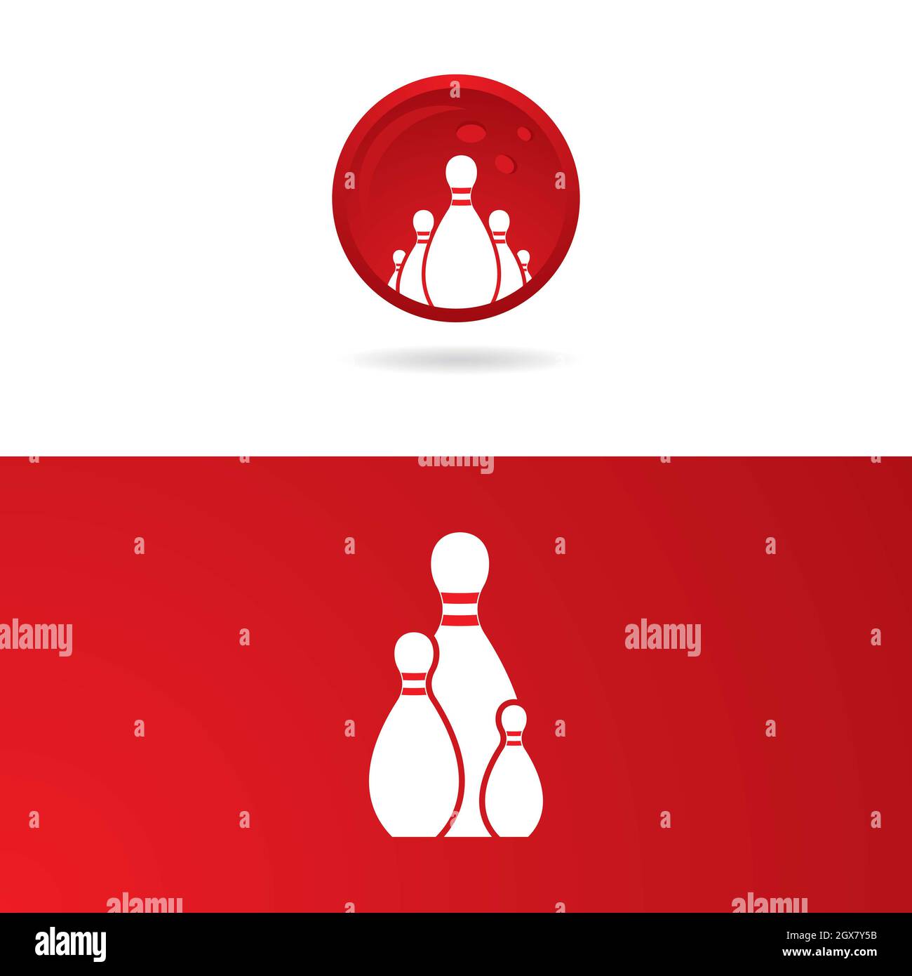 Bowling logo symbol vector hi-res stock photography and images - Alamy