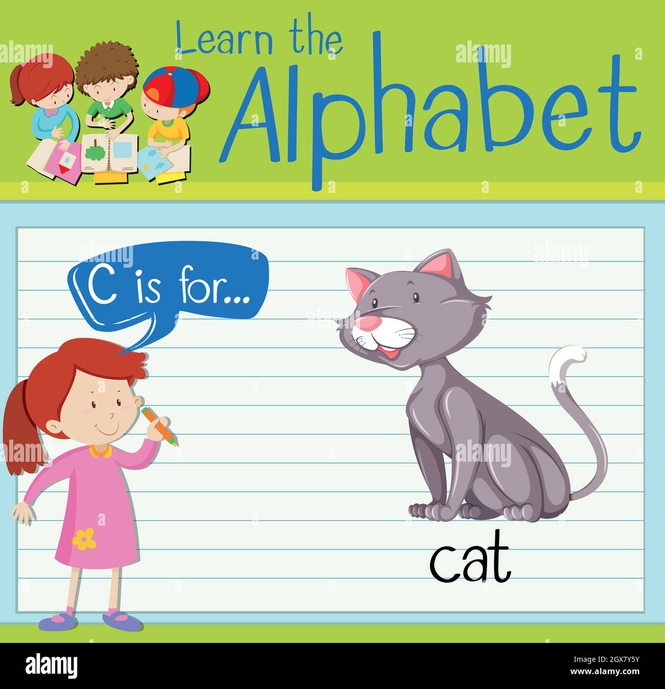 Flashcard alphabet C is for cat Stock Vector Image & Art - Alamy