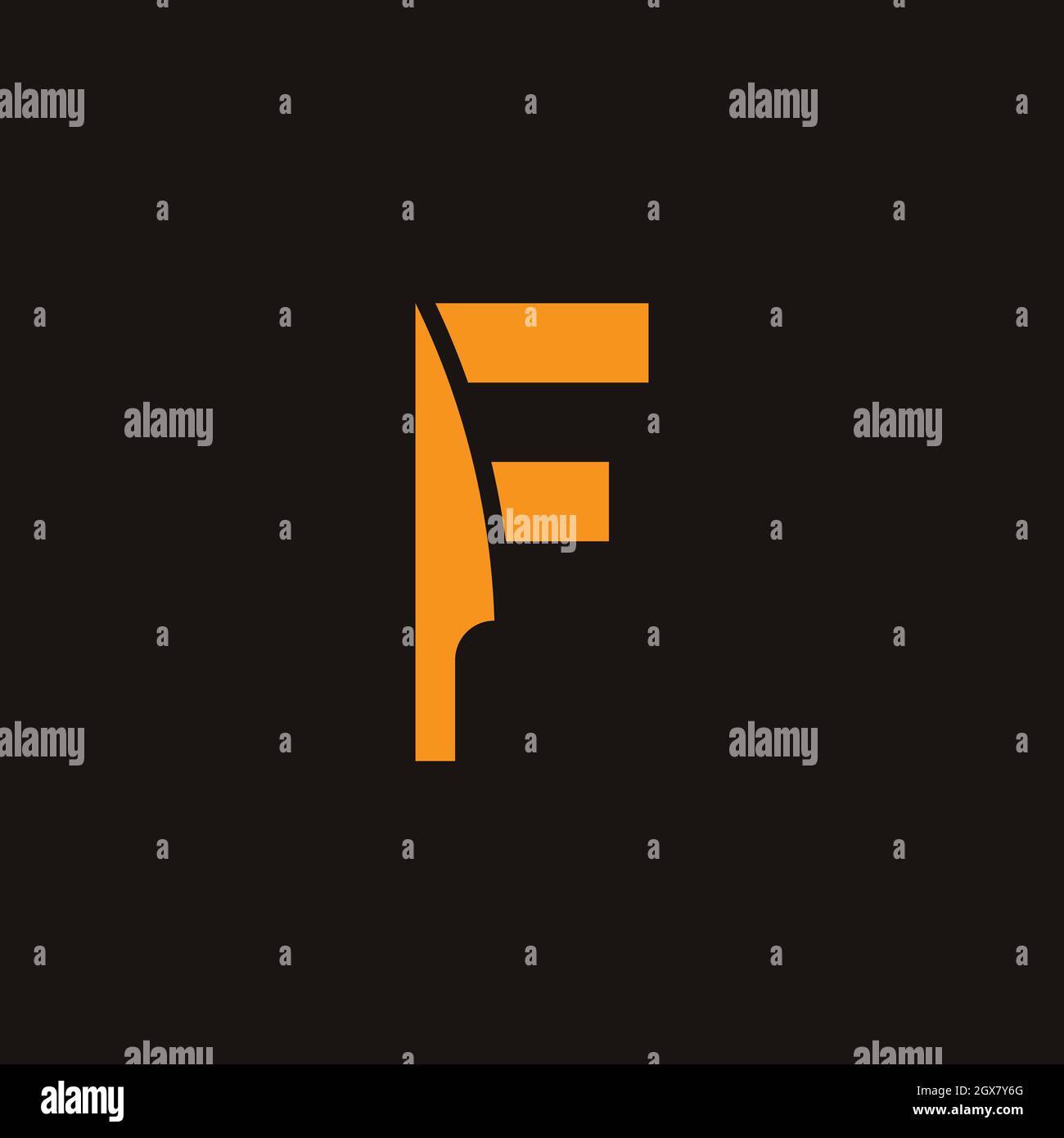 F letter knife logo template vector icon design Stock Photo - Alamy