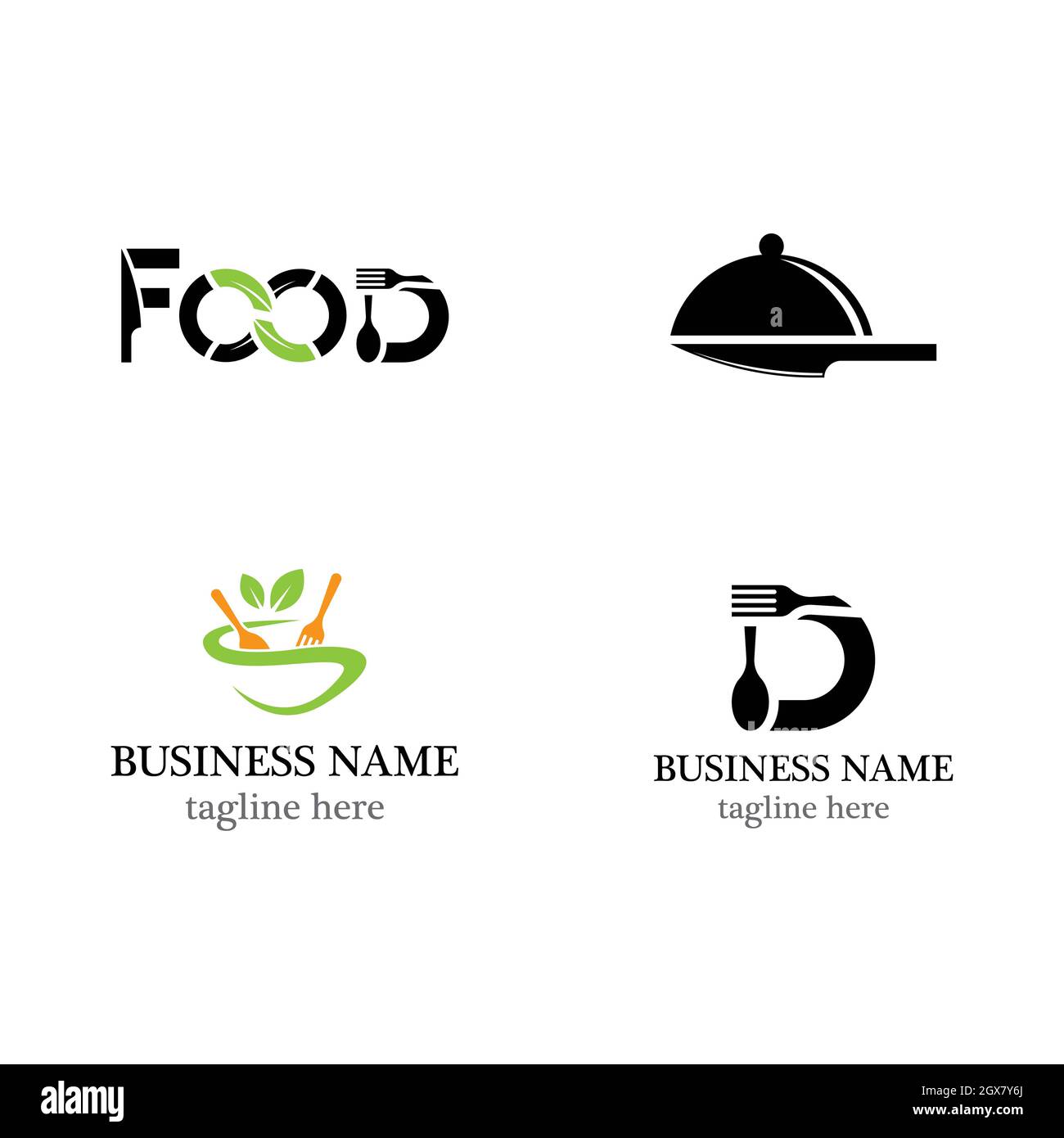 Food logo template vector icon design Stock Photo - Alamy