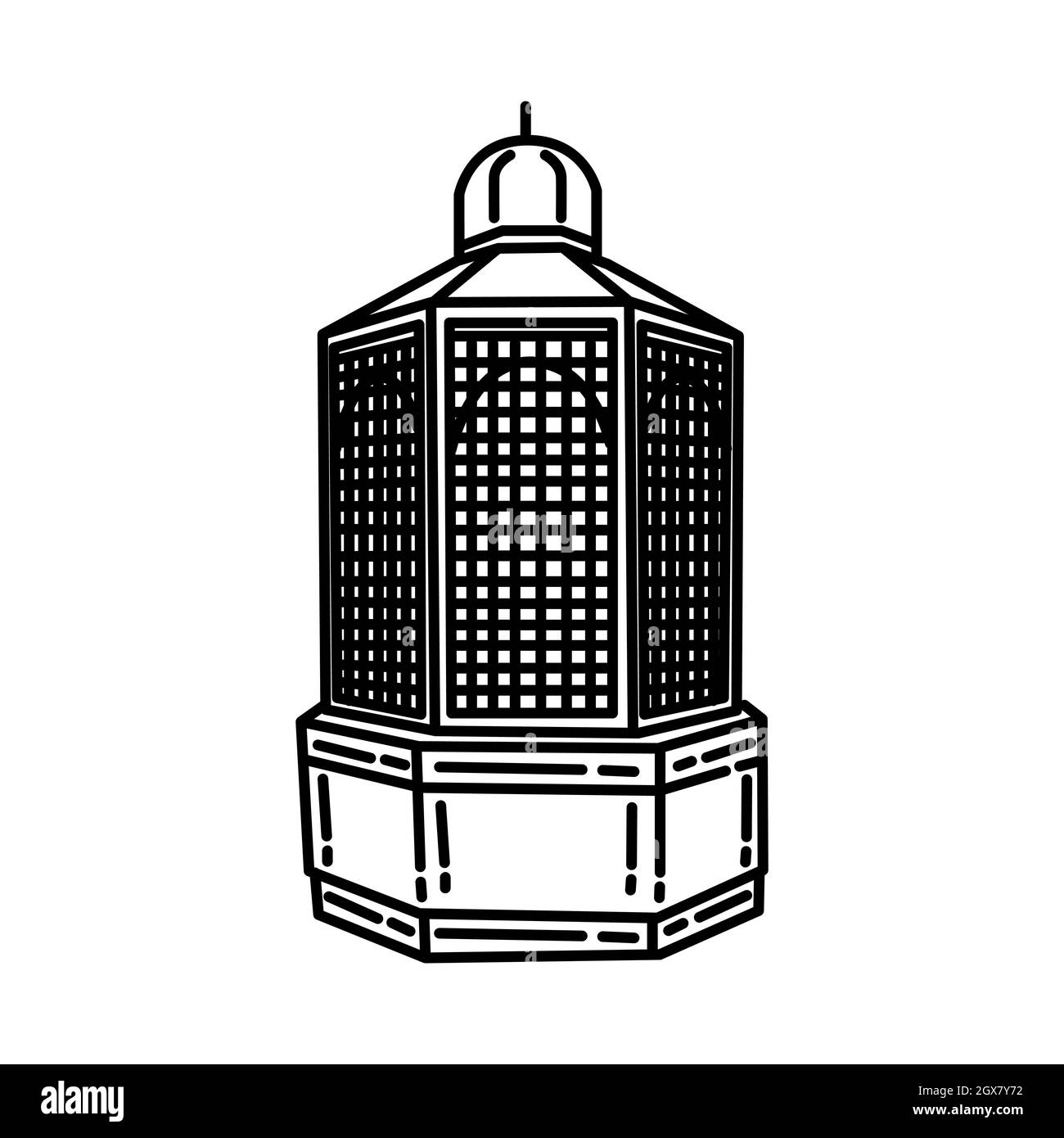 Maqam Ibrahim Is Part Of Muslim Worship Activity Hand Drawn Icon Set Vector Stock Vector Image