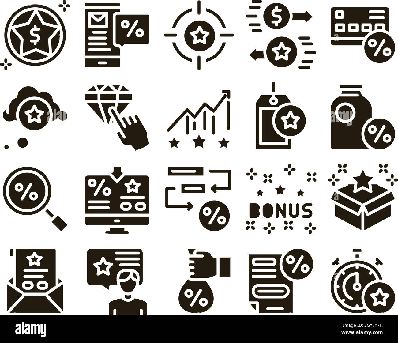 Bonus Hunting Collection Elements Icons Set Vector Stock Vector Image ...