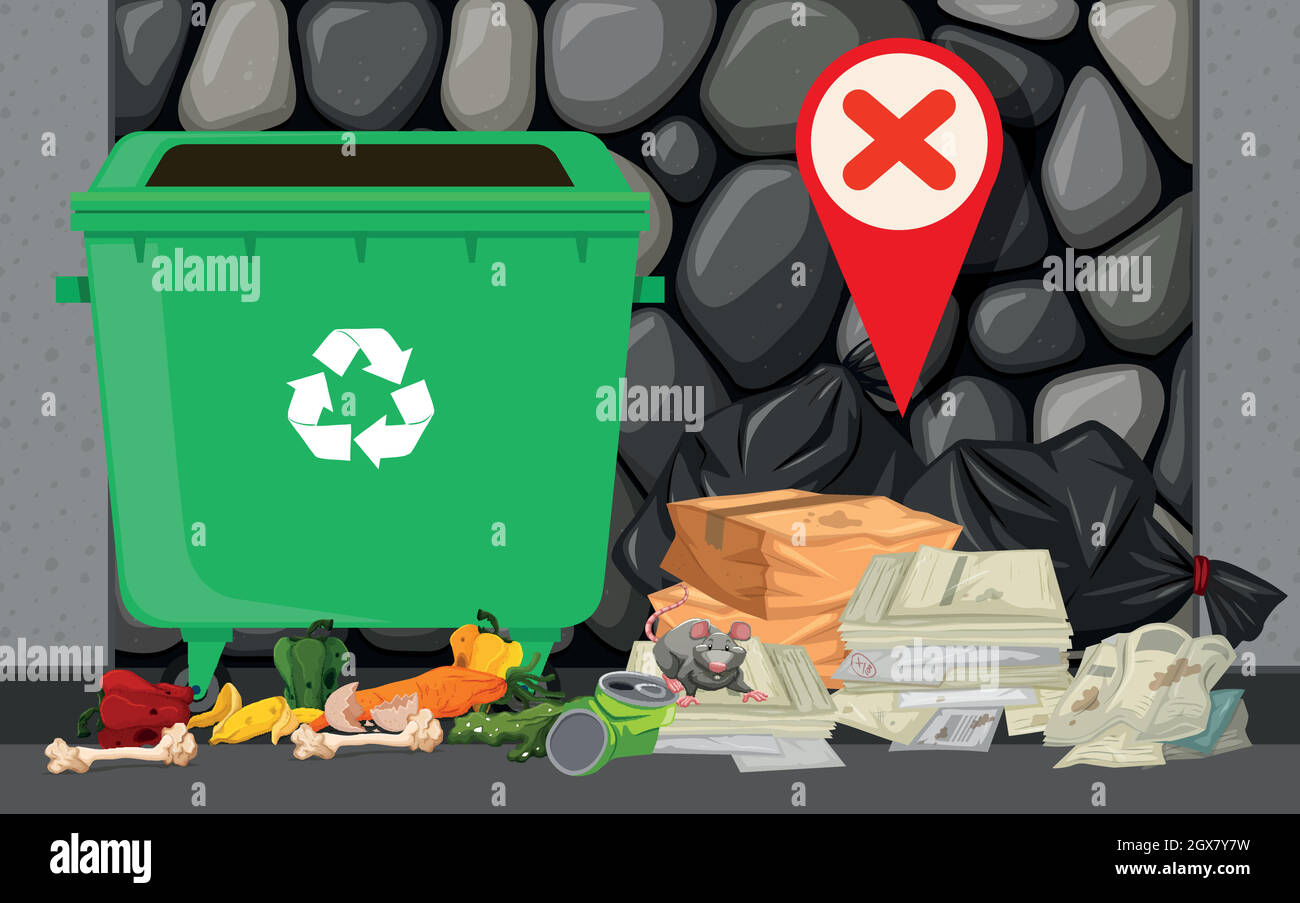 Pile garbage on background Stock Vector Images - Alamy