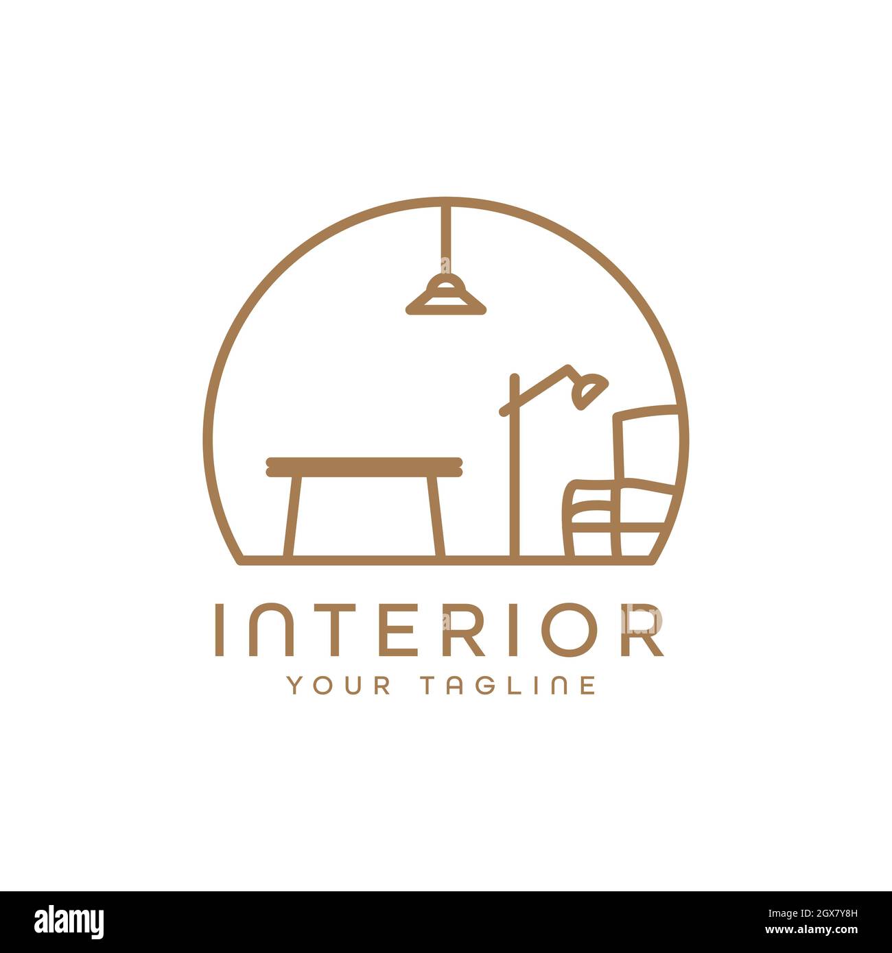 Table And Chair Logo Furniture Logo Home Furnishing Design Room Icon