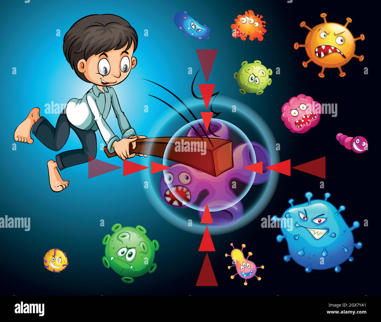 Man fighting against bacteria Stock Vector Image & Art - Alamy