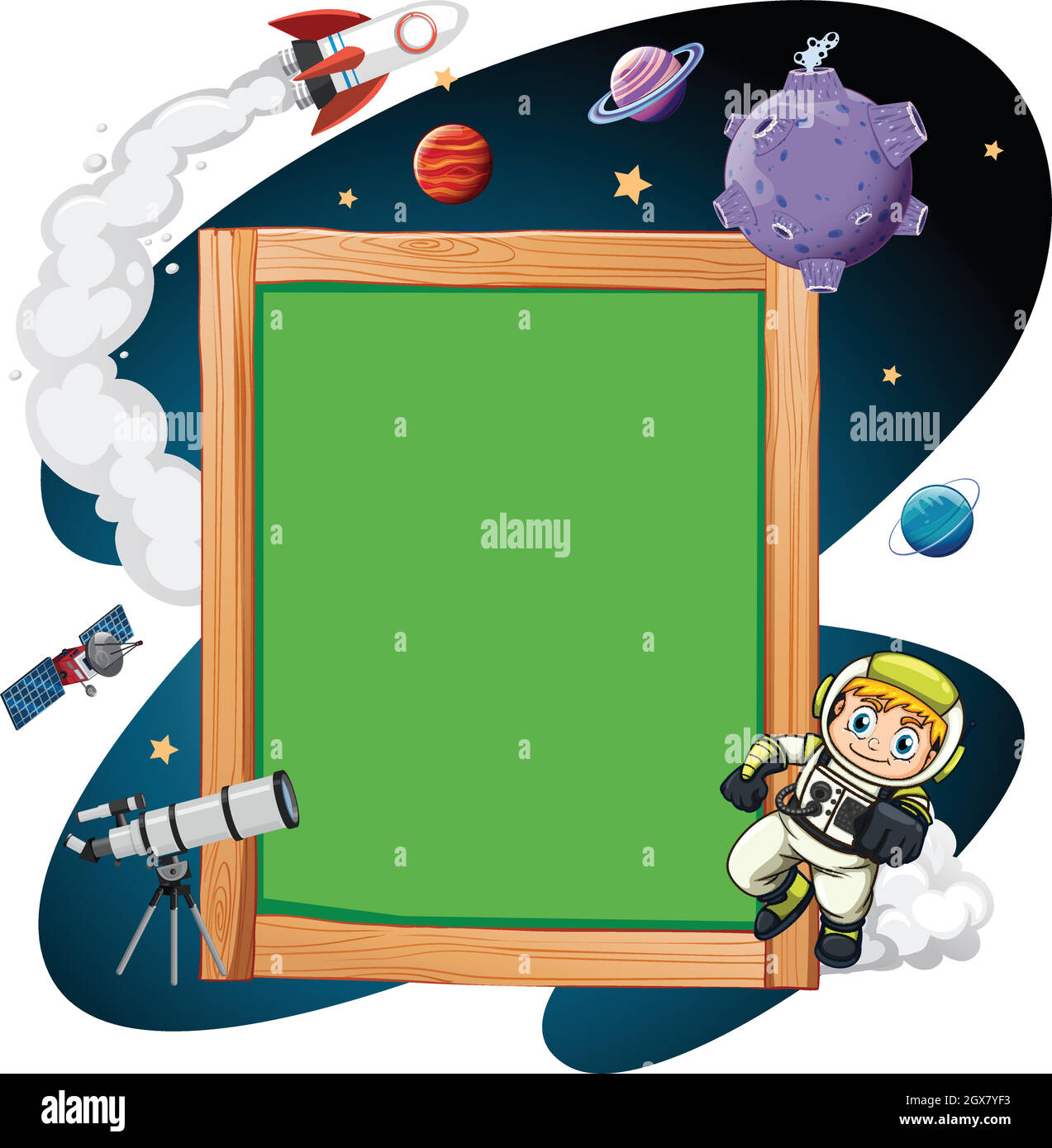 A wooden frame space scene Stock Vector Image & Art - Alamy