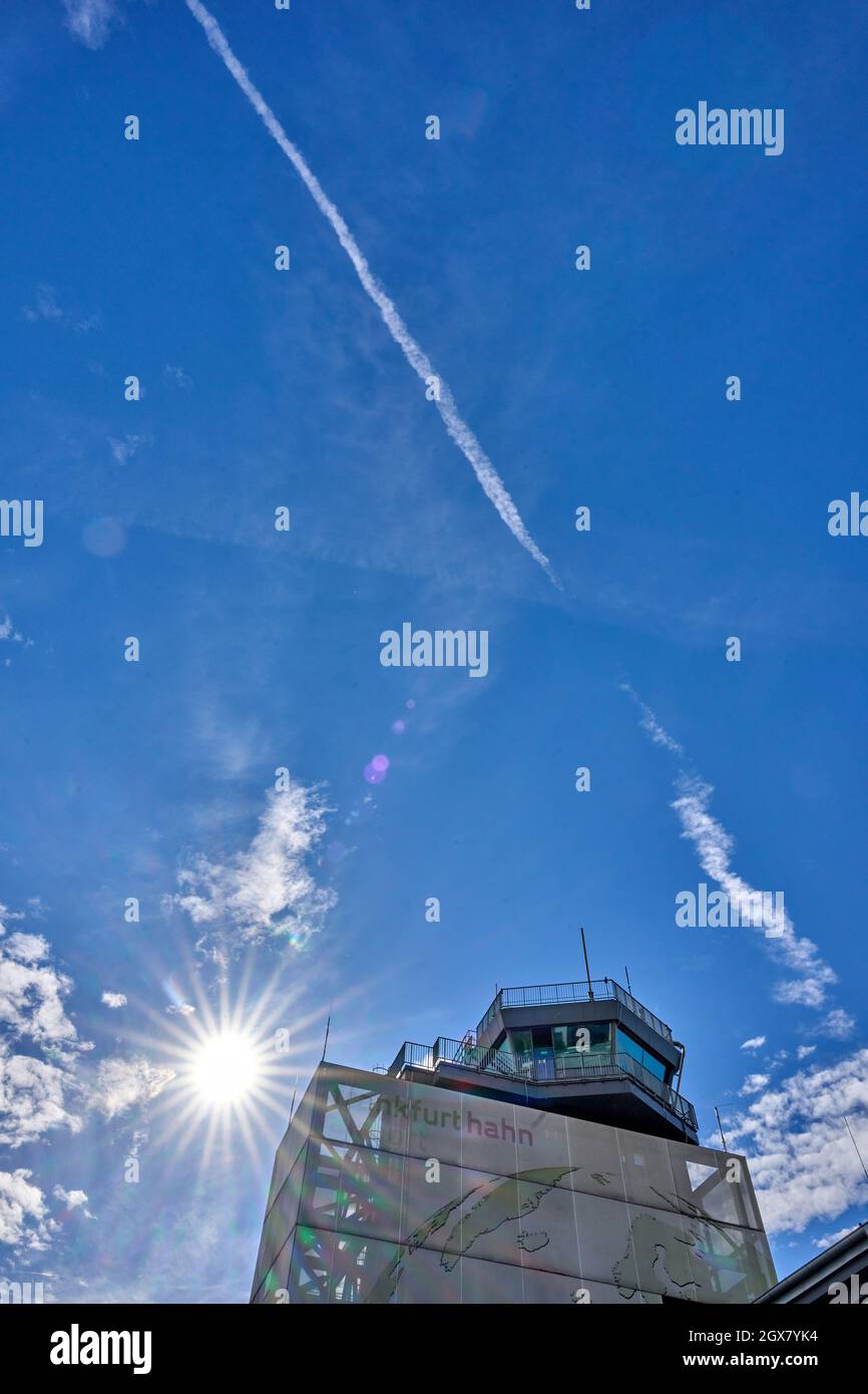 Hahn, Germany. 04th Oct, 2021. The lettering on the facade of the tower ...
