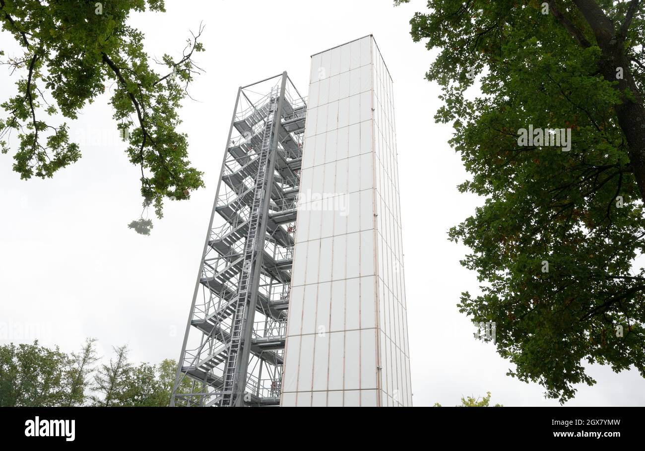 Stuttgart, Germany. 04th Oct, 2021. A twelve-storey and around 37-metre ...