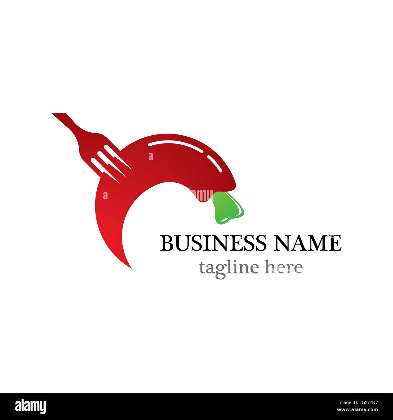 Chili vector logo template design Stock Photo - Alamy