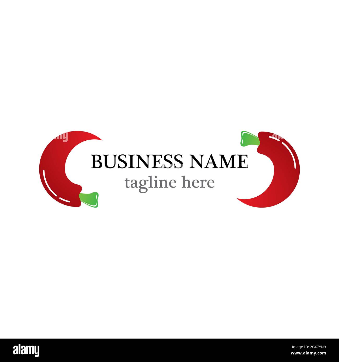 Chili vector logo template design Stock Photo - Alamy