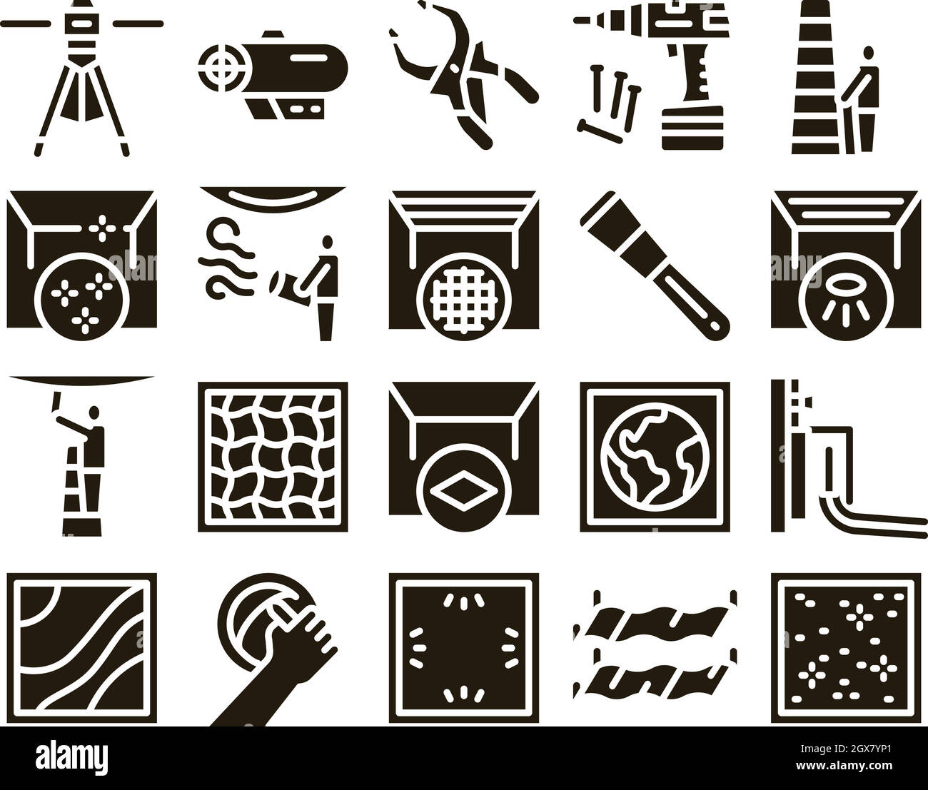 Stretch Ceiling Tile Glyph Set Vector Stock Vector Image & Art - Alamy