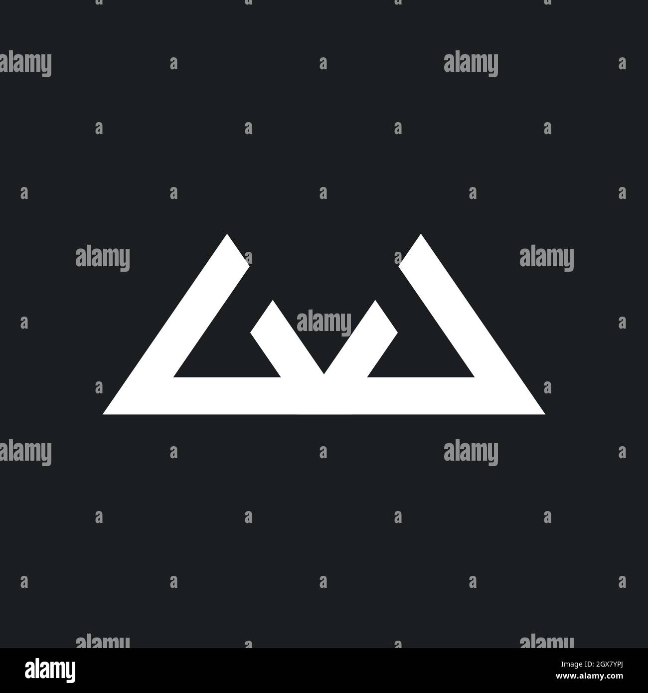 Two triangle with letter m logo template icon design Stock Photo - Alamy