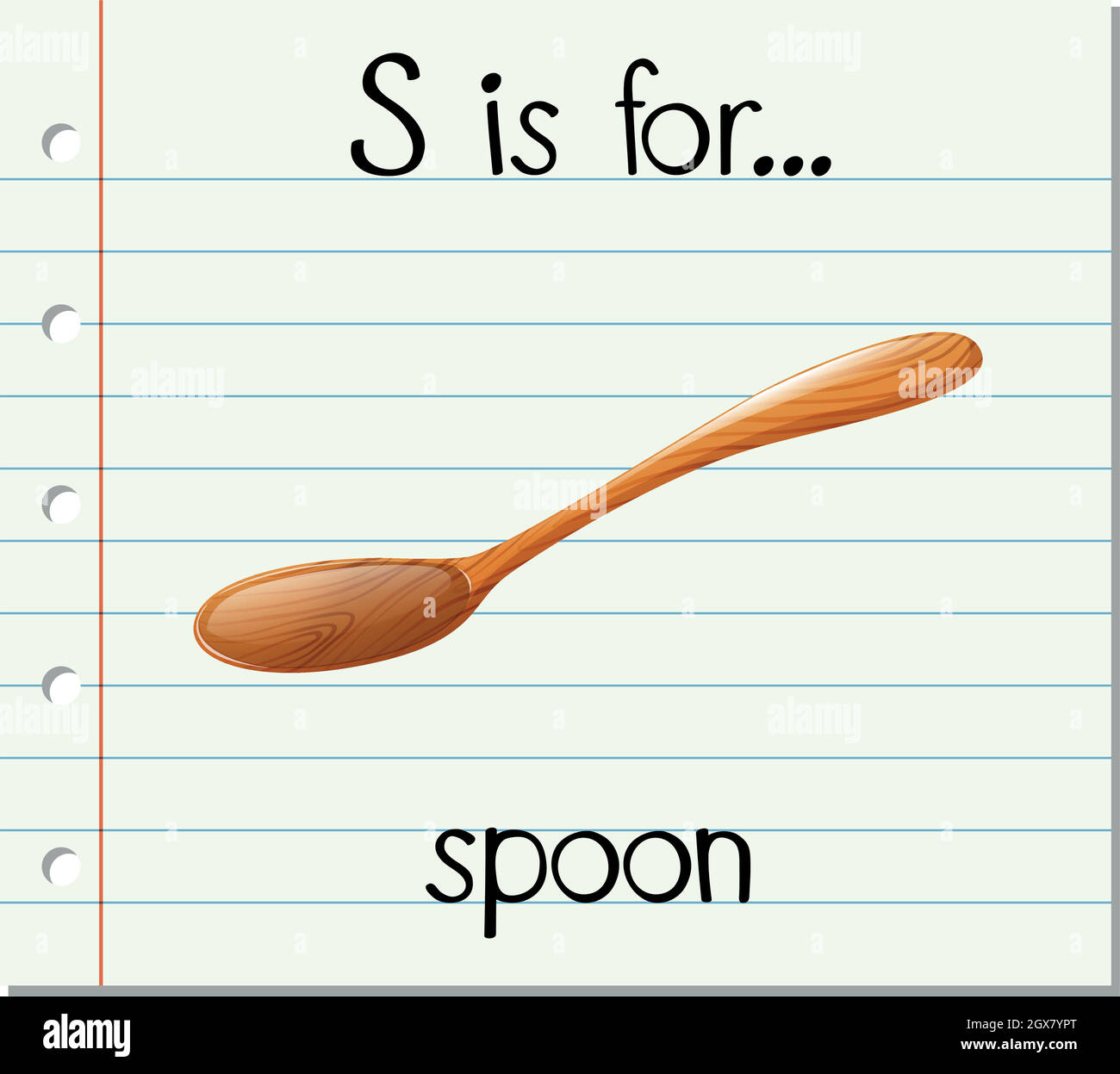 Flashcard letter S is for spoon Stock Vector Image & Art - Alamy